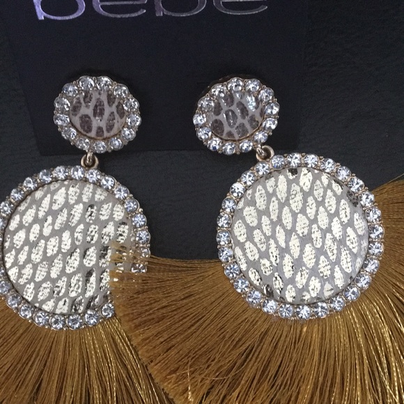 bebe | Jewelry | New Bebe Gold Fringe Crystals Earrings | Poshmark